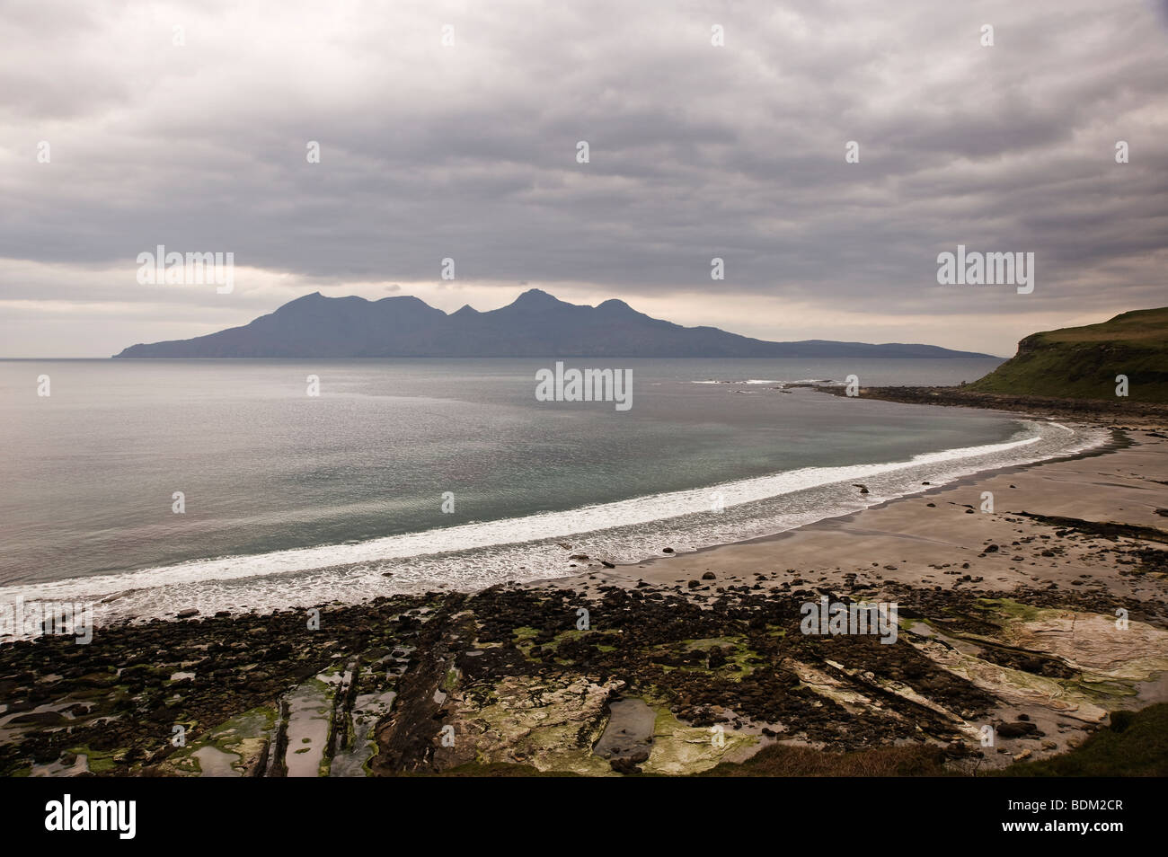 Singing Sands, Isle of Eigg with the isle of Rhum in the background ...