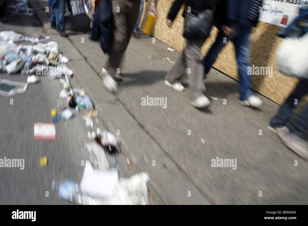 abstract street covered with litter in city town Stock Photo - Alamy