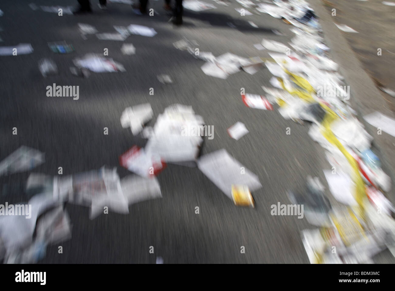 abstract street covered with litter in city town Stock Photo - Alamy