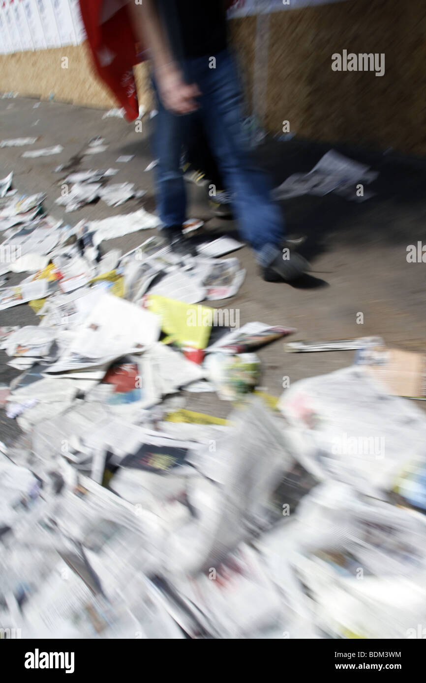 abstract street covered with litter in city town Stock Photo - Alamy