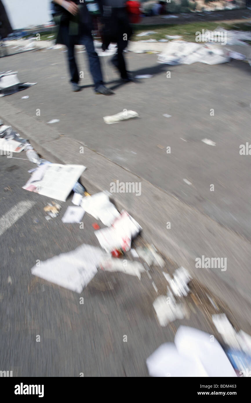 abstract street covered with litter in city town Stock Photo - Alamy