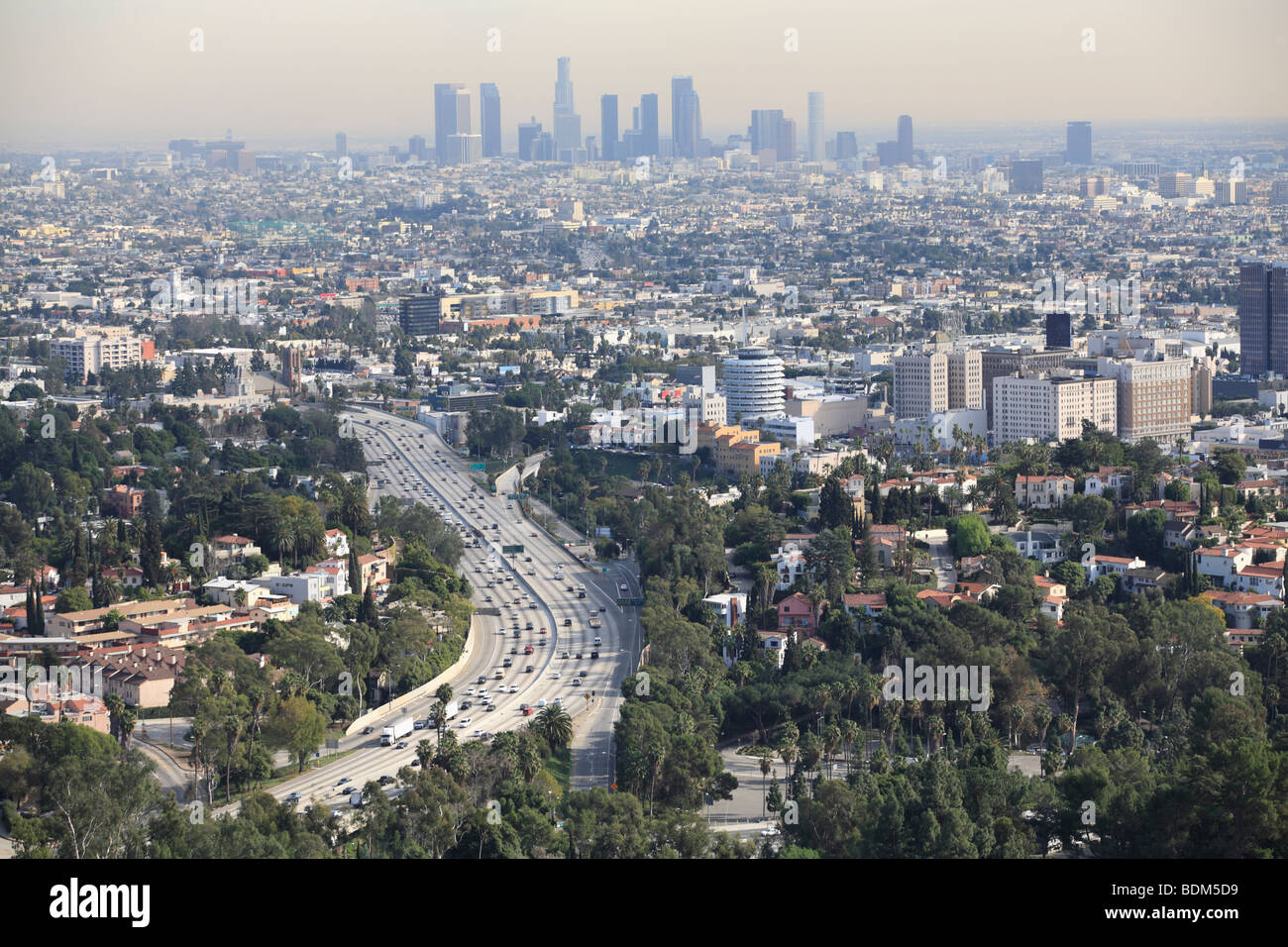 Downtown Los Angeles, Hollywood 101 Freeway, California, USA Stock ...