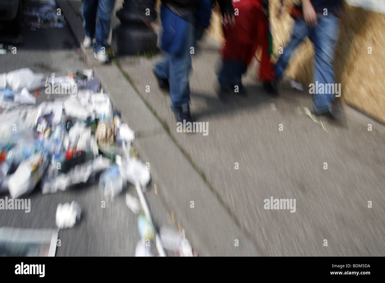 abstract street covered with litter in city town Stock Photo - Alamy