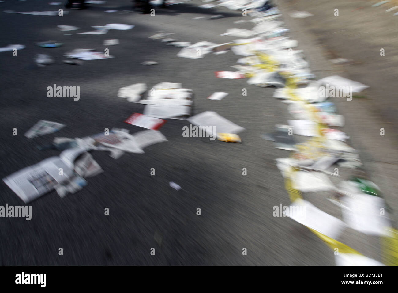 abstract street covered with litter in city town Stock Photo - Alamy