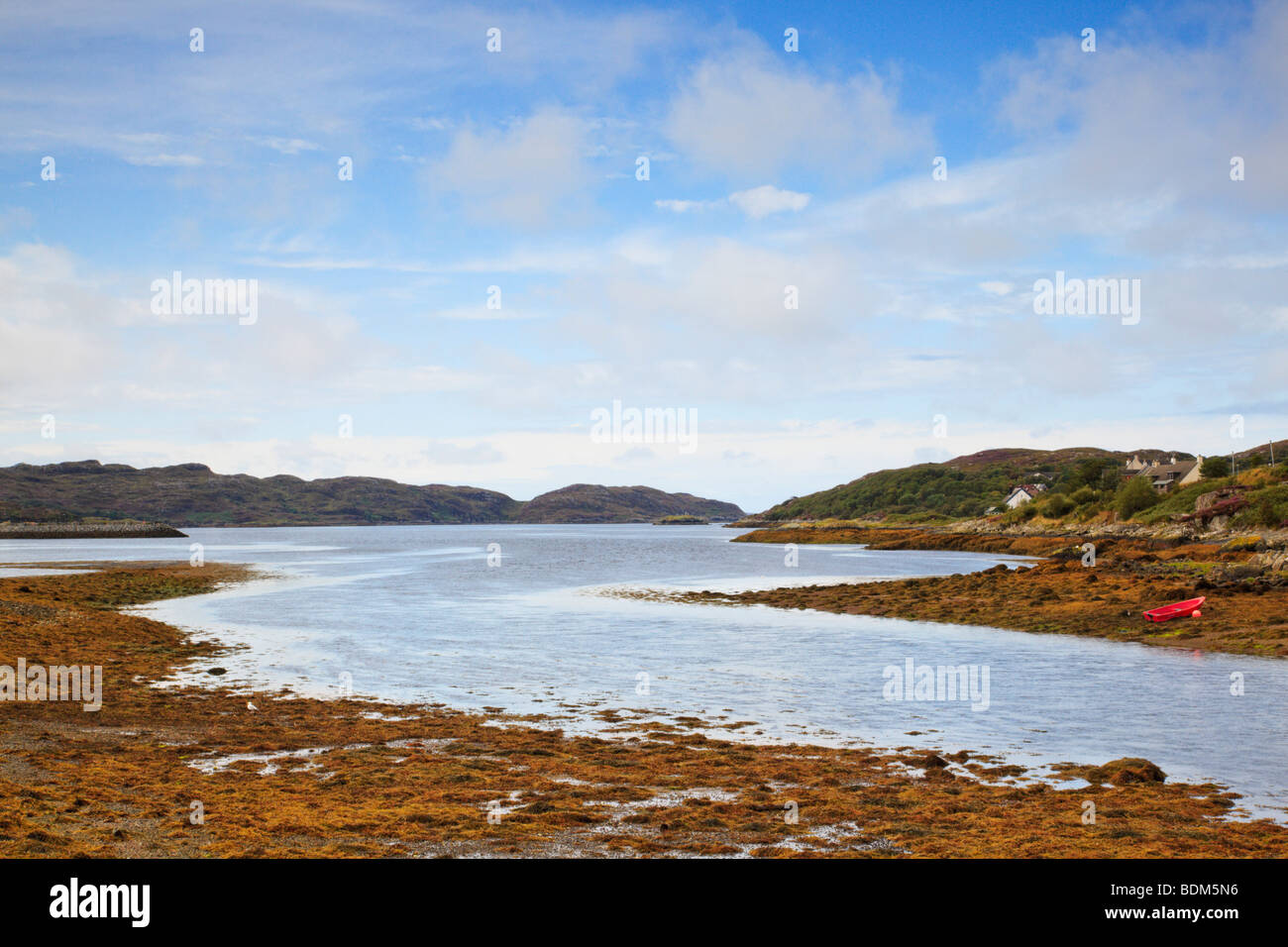 Loch Inver from Lochinver village. Weser Ross, Scotland Stock Photo - Alamy