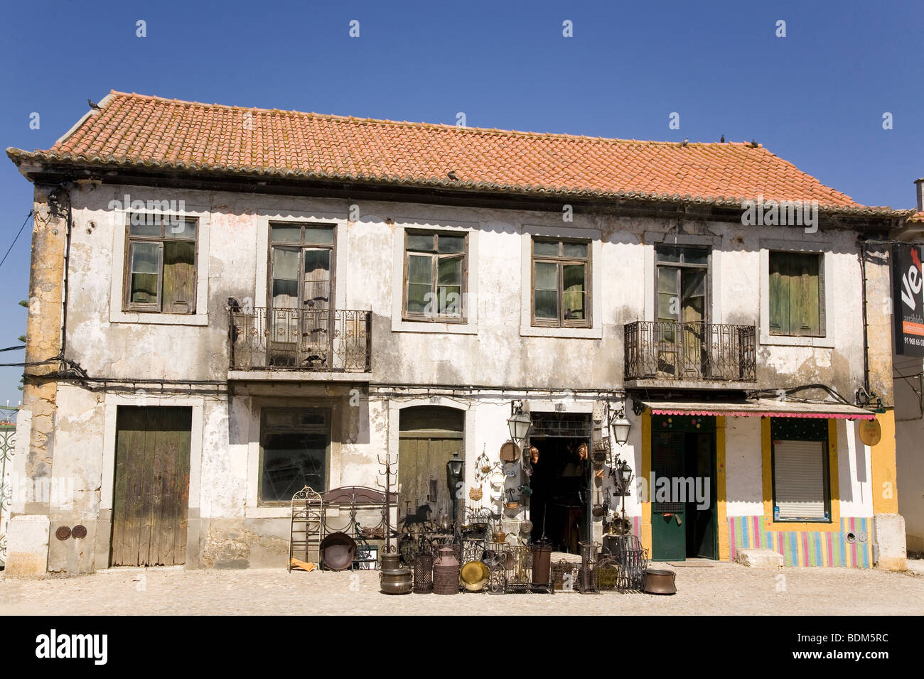 An old whitewashed house in Azeitao on Portugal's Arrabida Peninsula ...