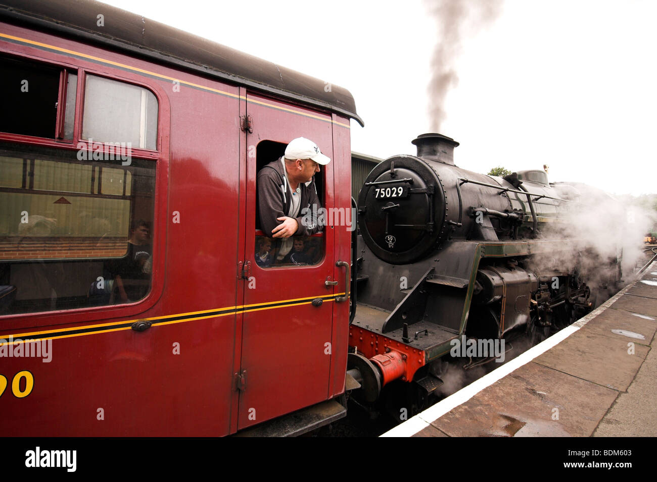 NYMR, Steam train, North York Moors Railway, Pickering Station platform ...