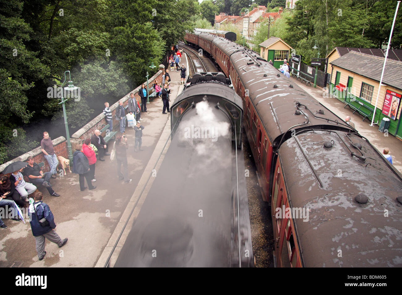 NYMR, Steam train, North York Moors Railway, Pickering Station platform ...