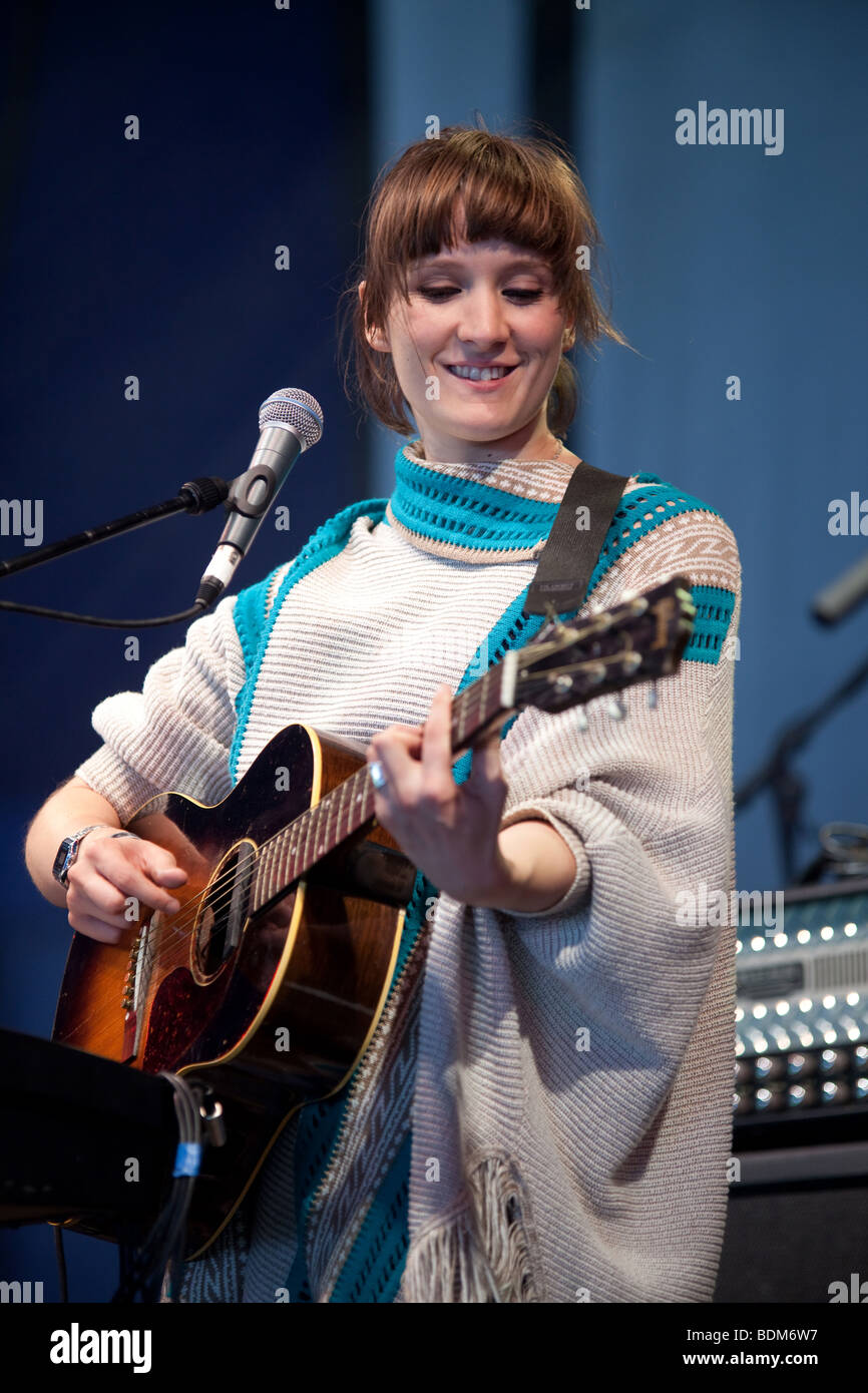 Cate Le Bon performing at the Greenman festival 2009, Glanusk Park ...