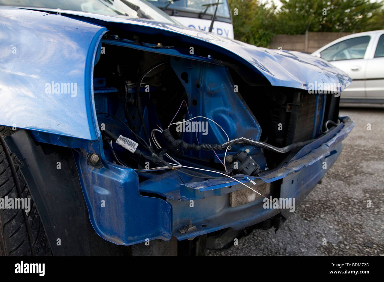 Damaged vehicle awaiting repair Stock Photo - Alamy