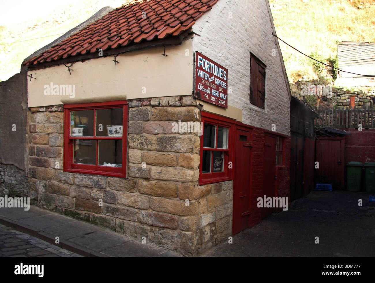 Kipper shop, Old Town, Whitby, North Yorkshire, England, UK Stock Photo ...