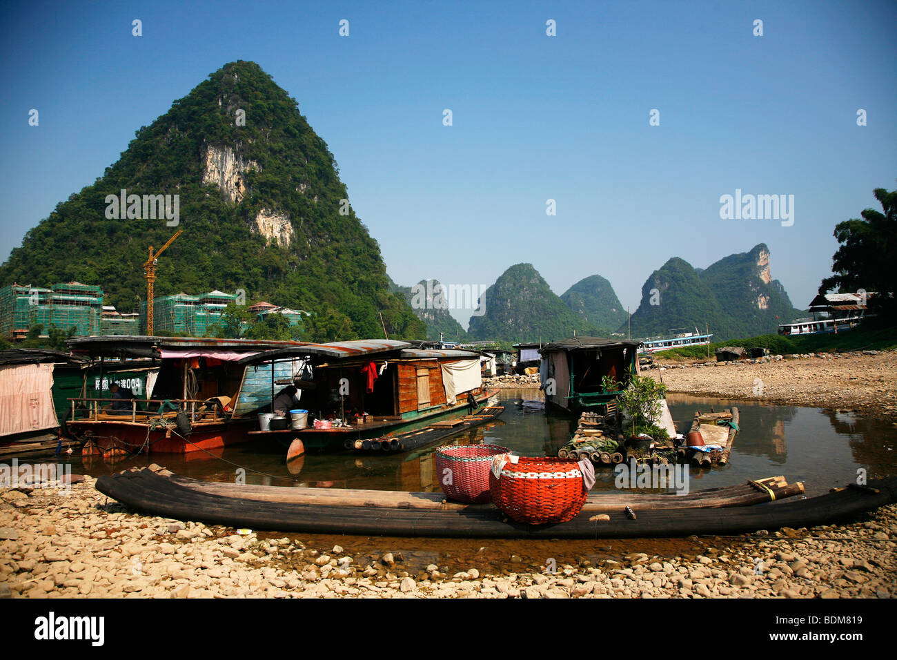 Li River Cormorant Fisherman Village in Guangxi Province, China Stock ...