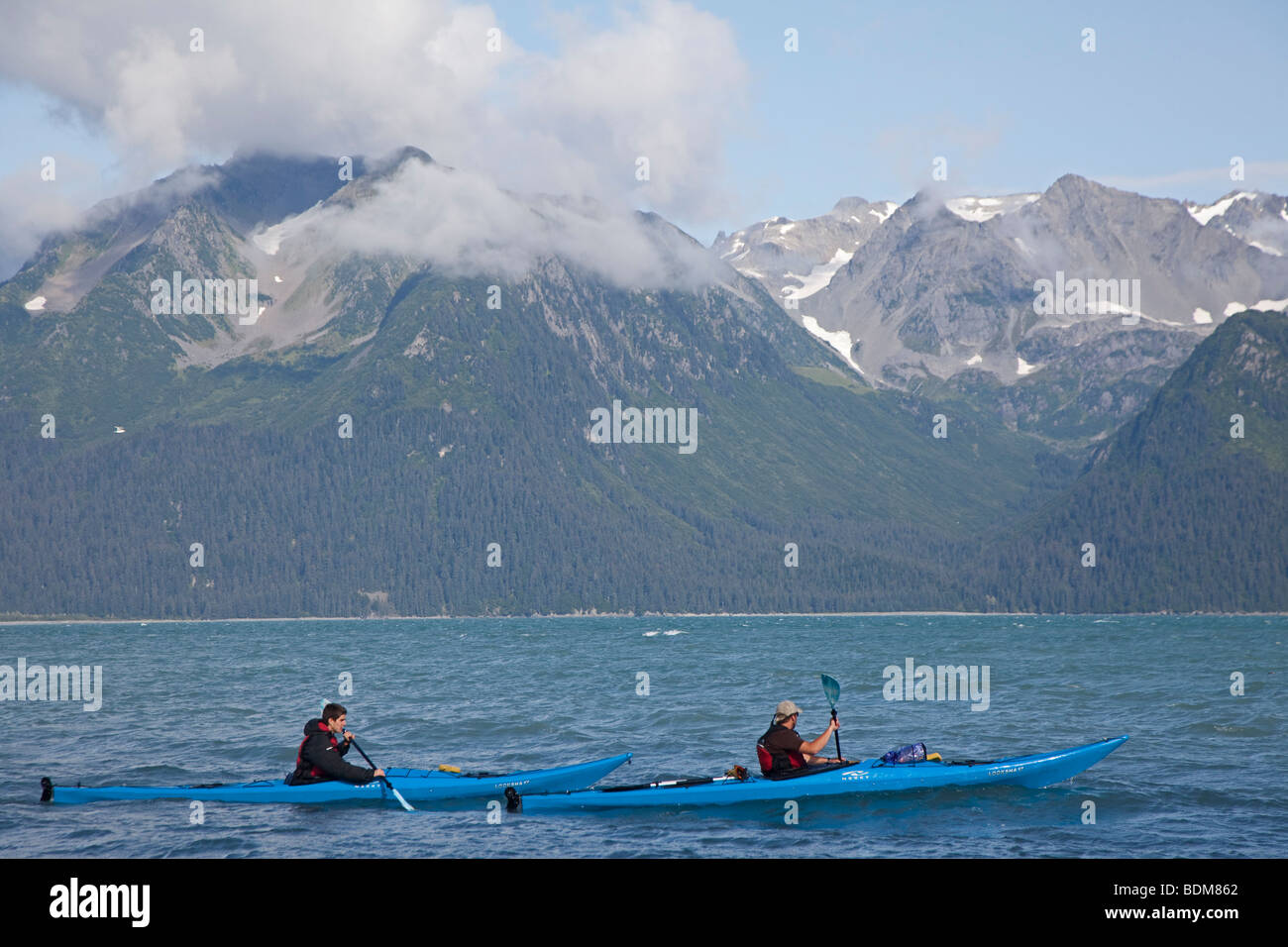 Seward, Alaska - Kayakers in Resurrection Bay Stock Photo - Alamy