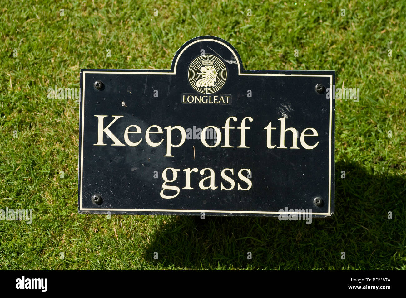 Keep of the grass sign at Longleat, Wiltshire Stock Photo - Alamy