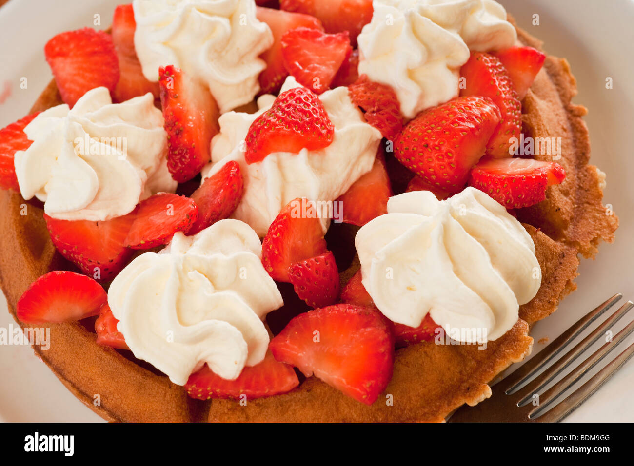 waffle with strawberries and whipped cream, Danny's Deli and Grill ...
