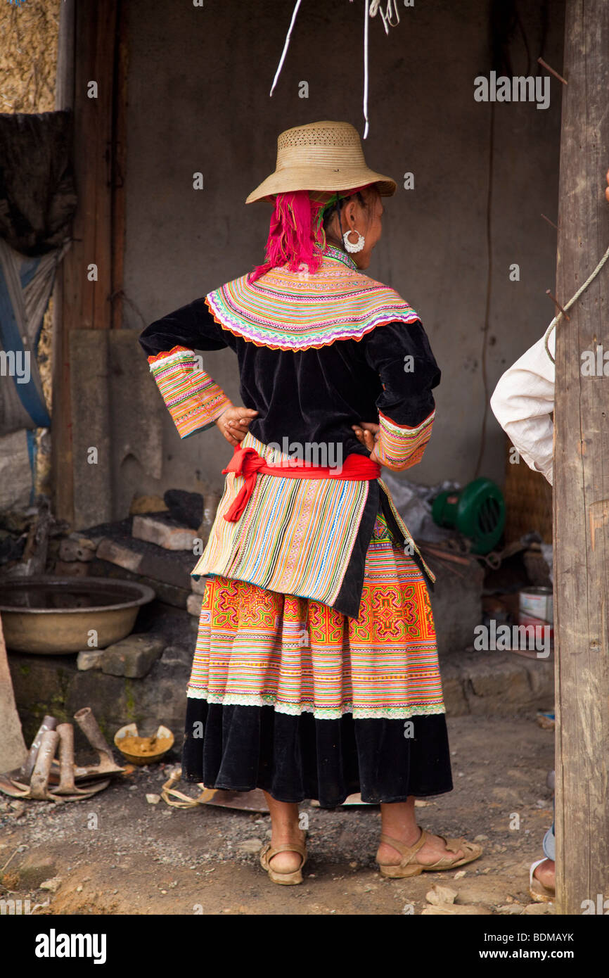 Flower Hmong tribe from northern Vietnam Stock Photo - Alamy
