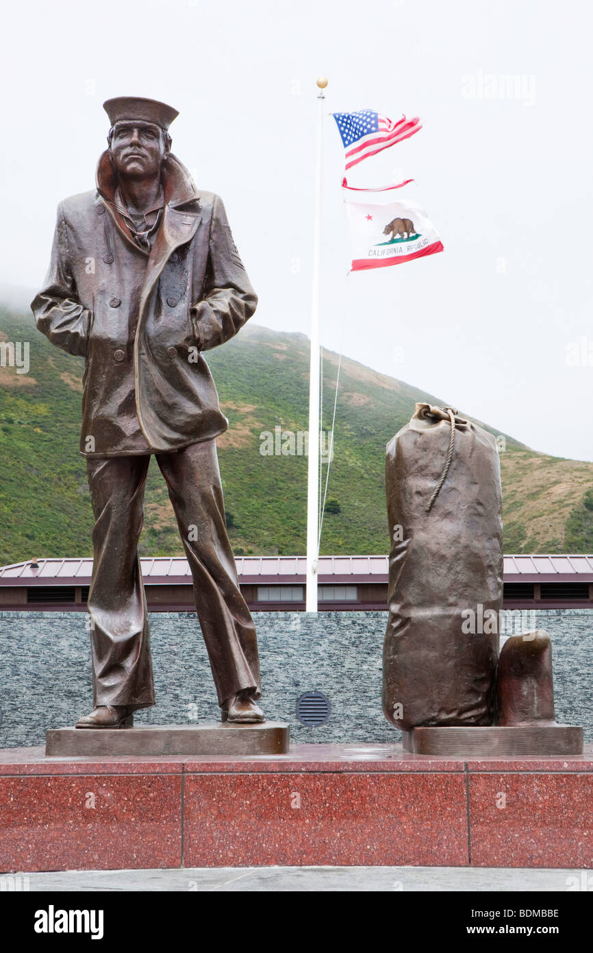 Lone Sailor Statue at The Golden Gate Bridge, San Francisco, USA Stock ...