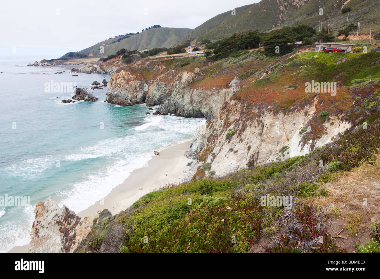 Coastal landscape along the "Big Sur" on the central California coast ...