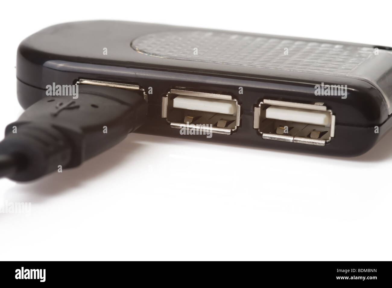 black usb hub on white background Stock Photo - Alamy