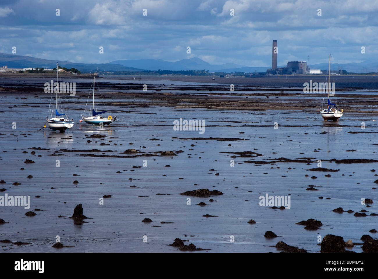 The Forth Estuary with Longannet Power Station in the background, from Blackness Castle, West ...