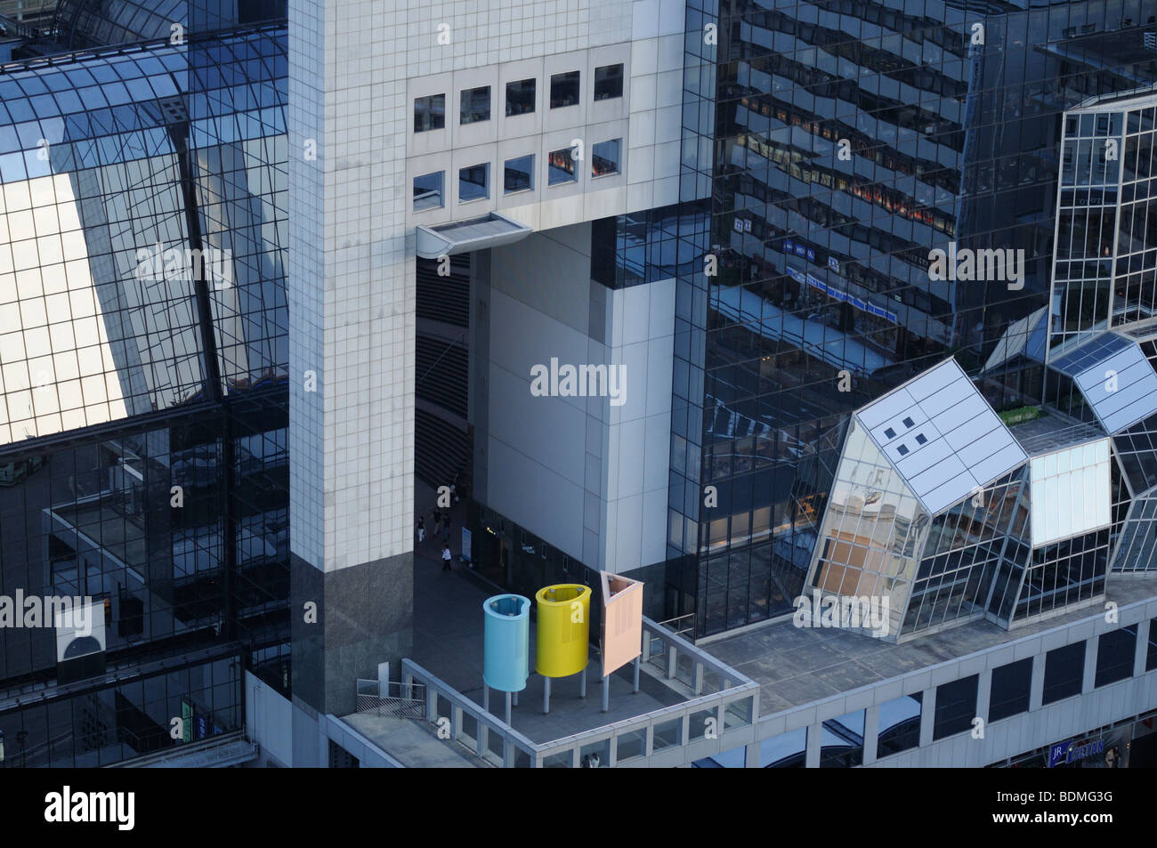 The Cube building as seen from the top of Kyoto Tower. Kyoto Central ...