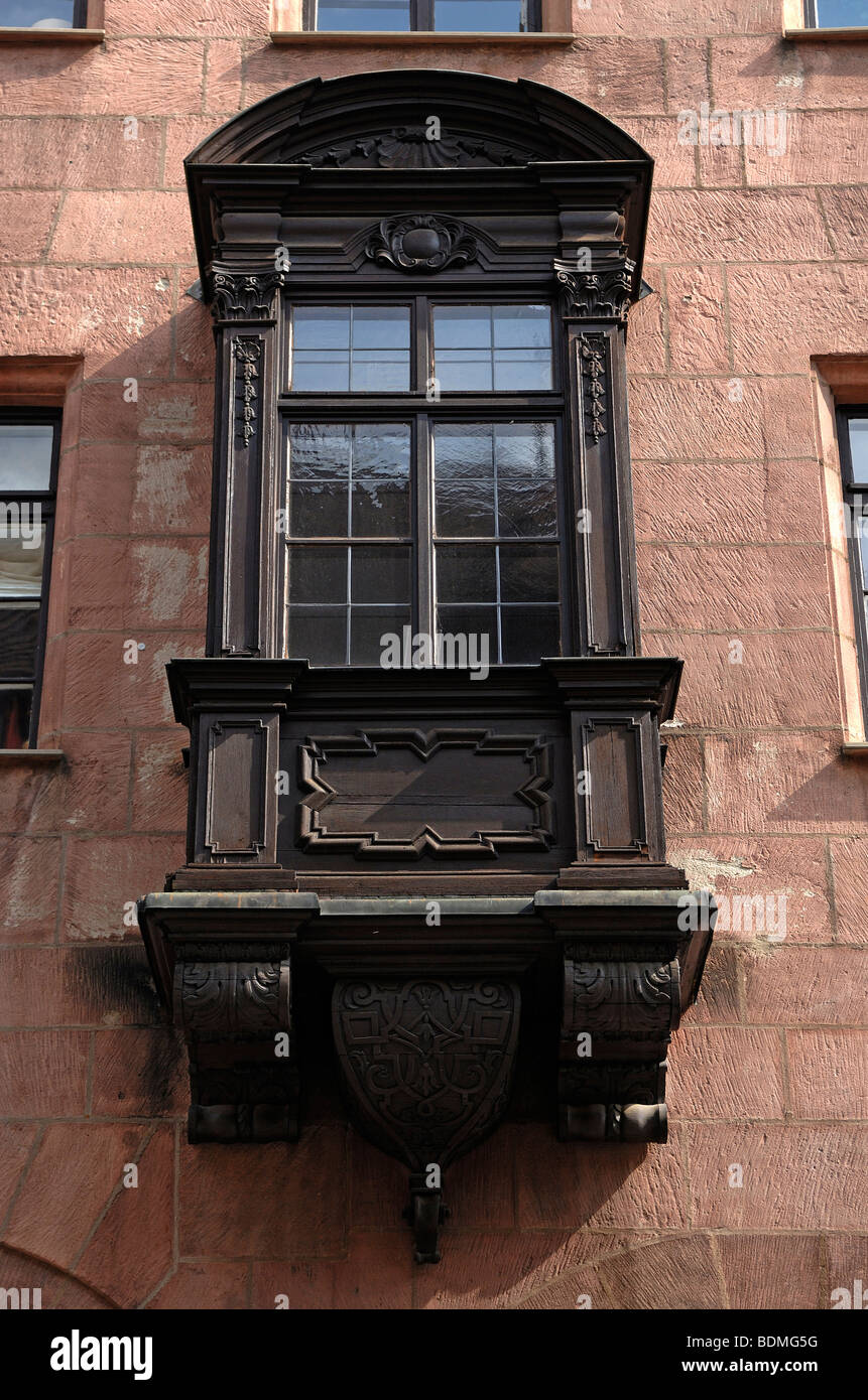 Old Nuremberg "Choerlein", bay window, Nuremberg, Middle Franconia ...