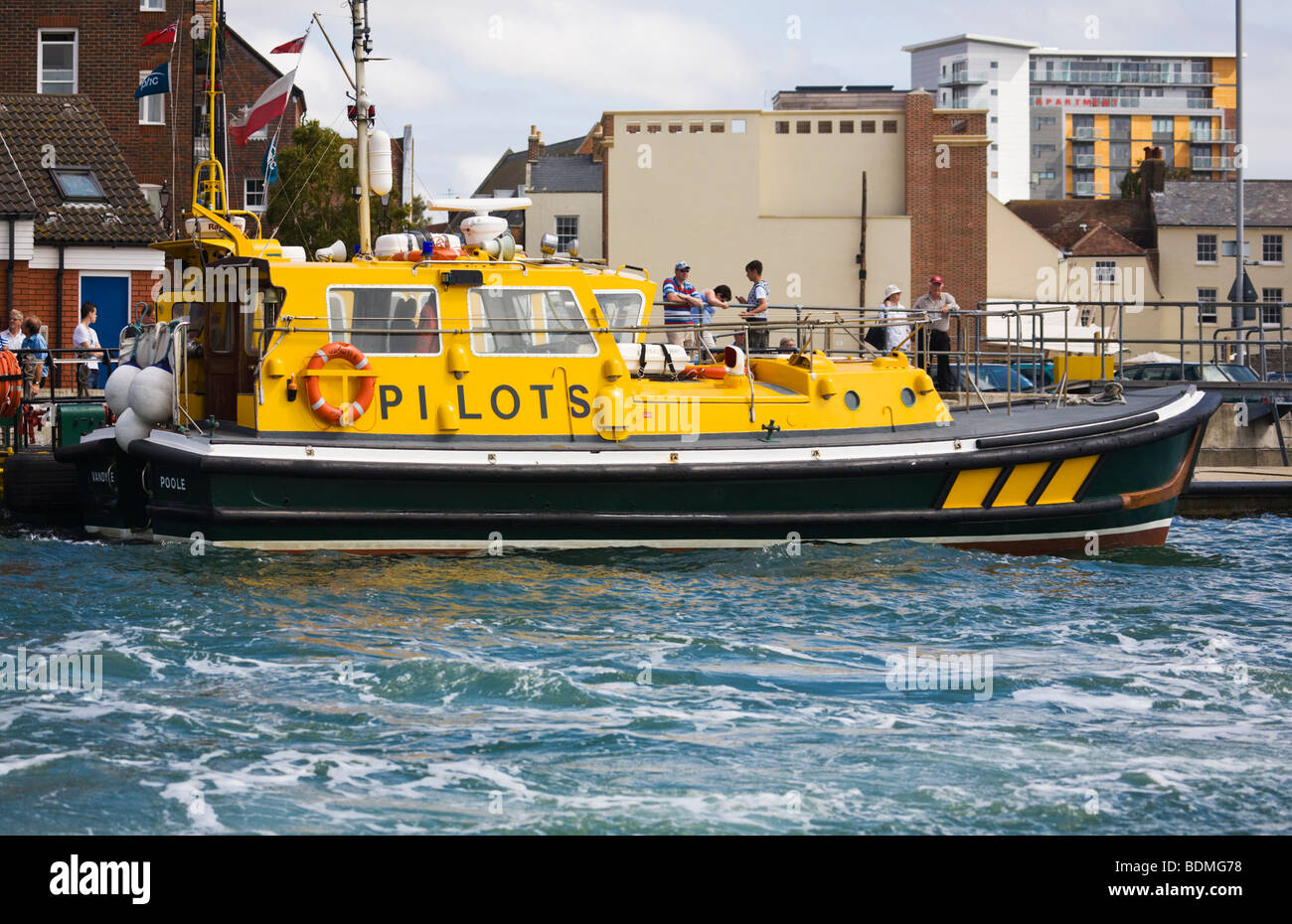 A marine Pilots boat moored at the quay. Poole harbour. Dorset. UK ...