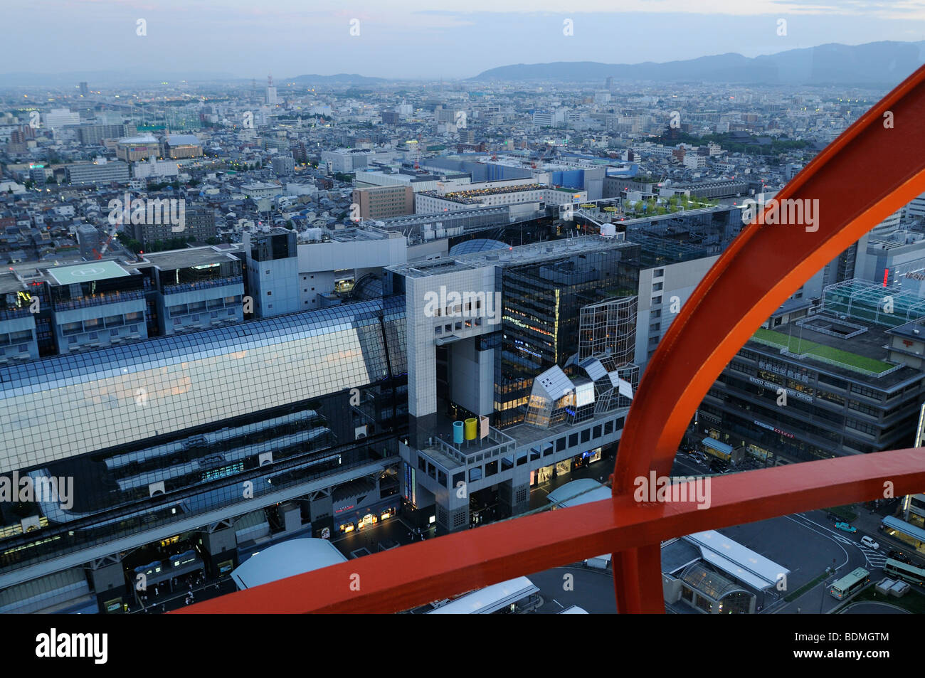The Cube building (Kyoto Central Station complex) and south Kyoto as ...