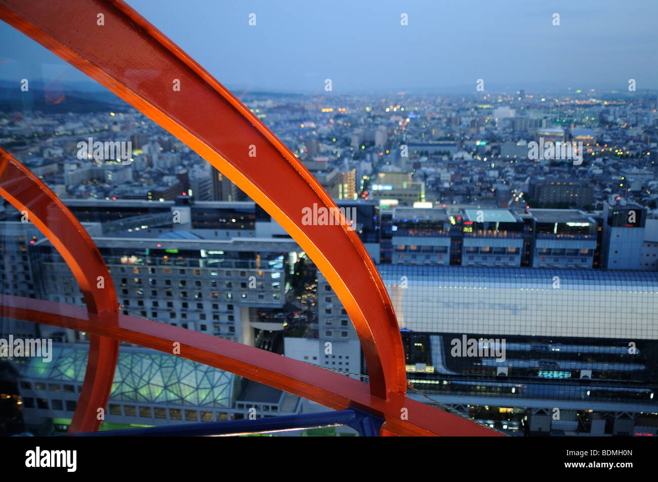 The Cube building (Kyoto Central Station complex) and south Kyoto as ...