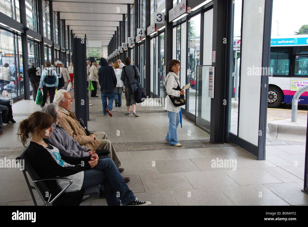 Bath Bus terminal in town centre Somerset UK Stock Photo - Alamy