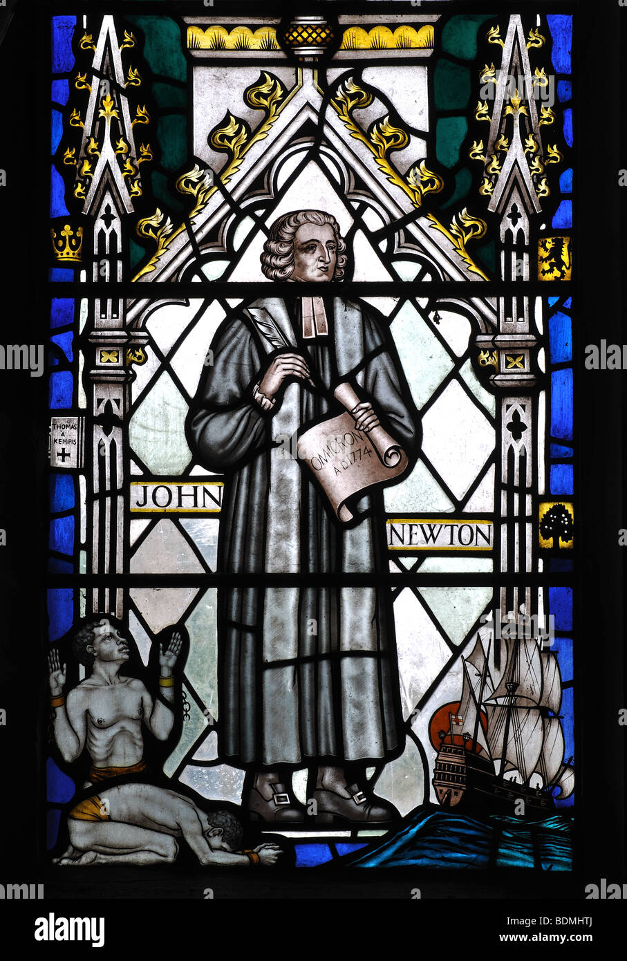 John Newton stained glass, Olney church, Buckinghamshire, England, UK ...