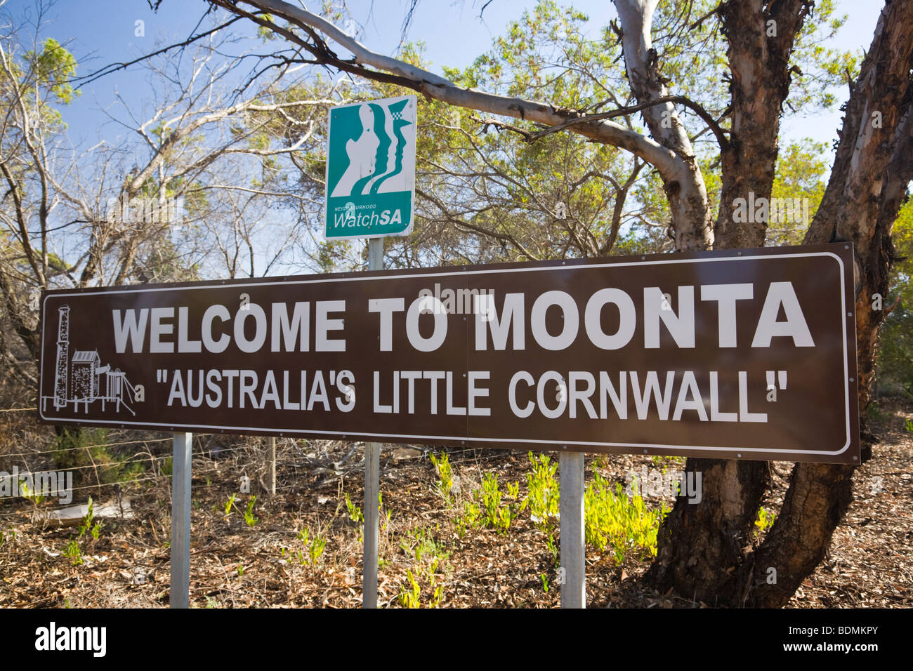 Welcome to Moonta sign, Moonta, Yorke Peninsula, Australia Stock Photo ...
