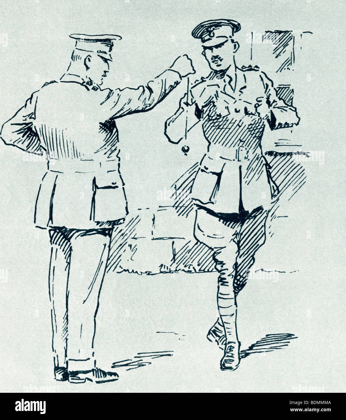 A Colonel and his Adjutant playing conkers during the First World War ...