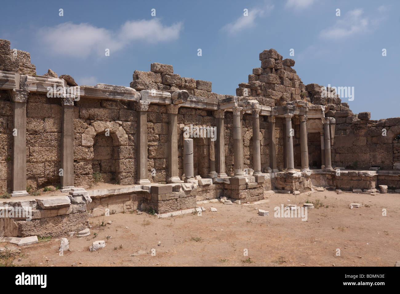 ancient library of side, turkey Stock Photo - Alamy