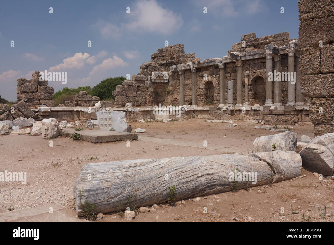 ancient library of side, turkey Stock Photo - Alamy