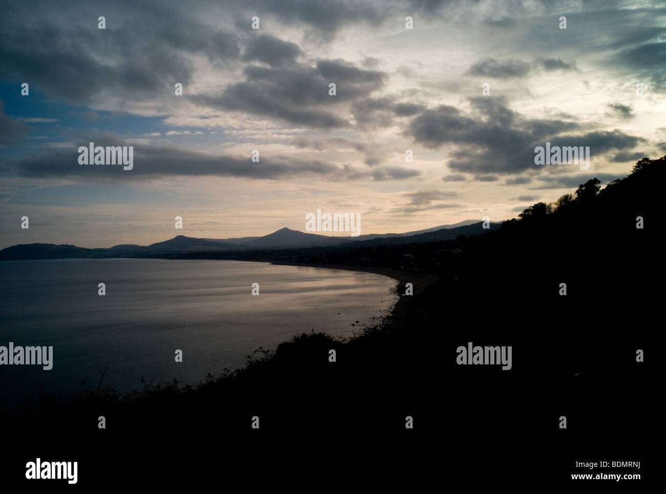 Feb 2009 Killiney Bay at sunset Stock Photo - Alamy