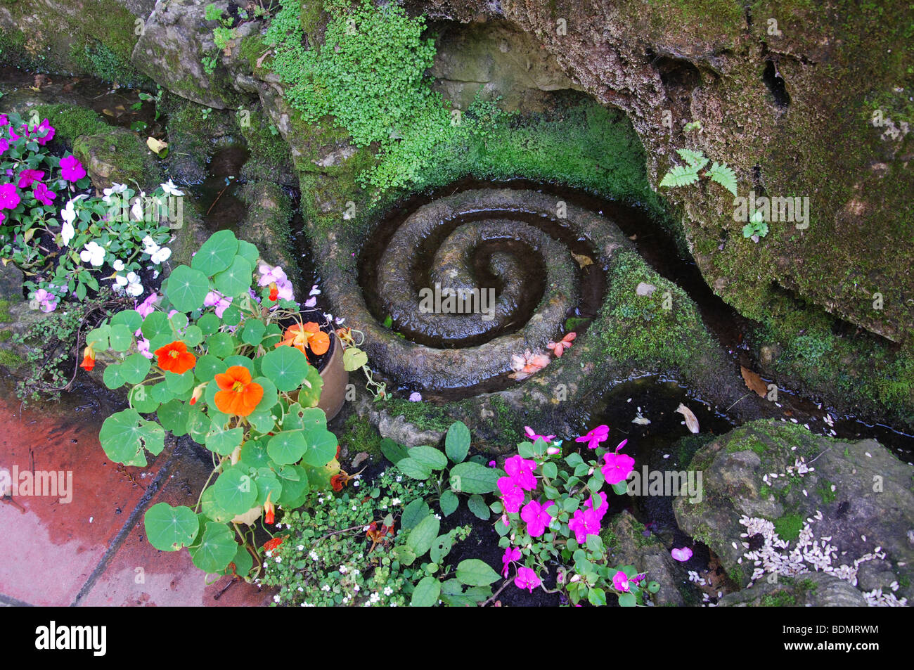 artistic detail of The White Spring, a magic well in Glastonbury ...