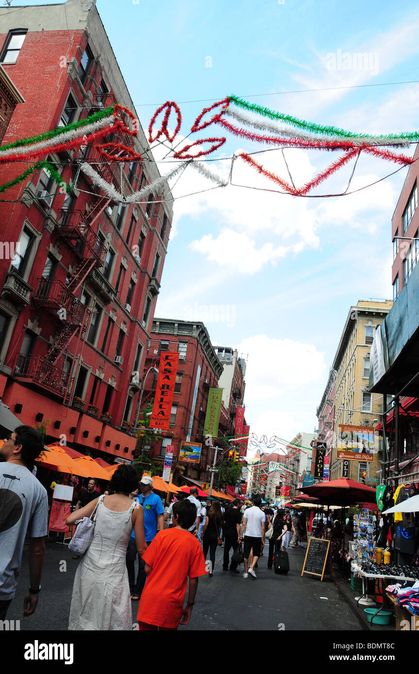 People on streets of little Italy Stock Photo - Alamy