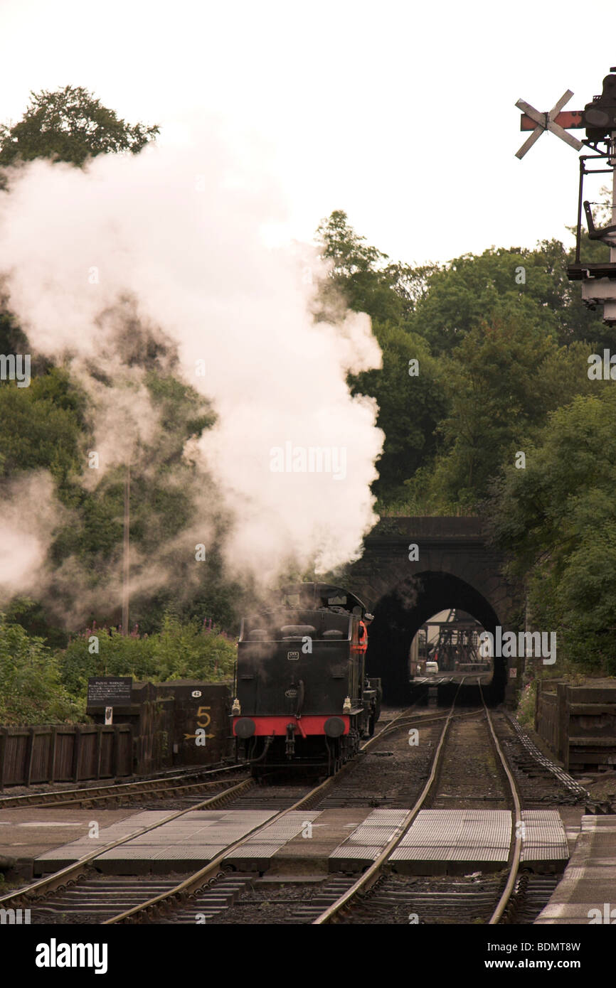 NYMR, Steam train, North York Moors Railway, Grosmont Station platform ...