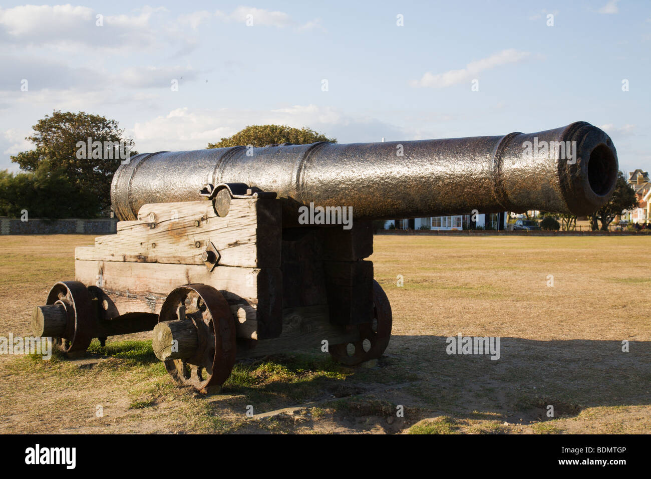 A cannon gun on "Gun Hill", Southwold, Suffolk, England, UK Stock Photo ...