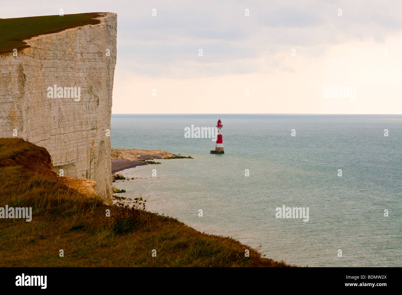 Beachy Head Light House, Sea Coast, English Channel, England, UK Stock ...