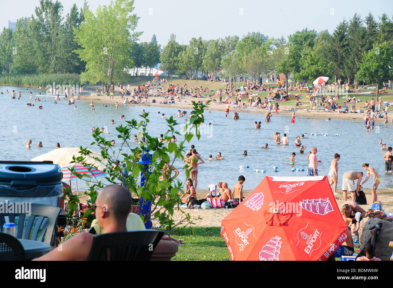Busy Beach in Montreal Stock Photo - Alamy