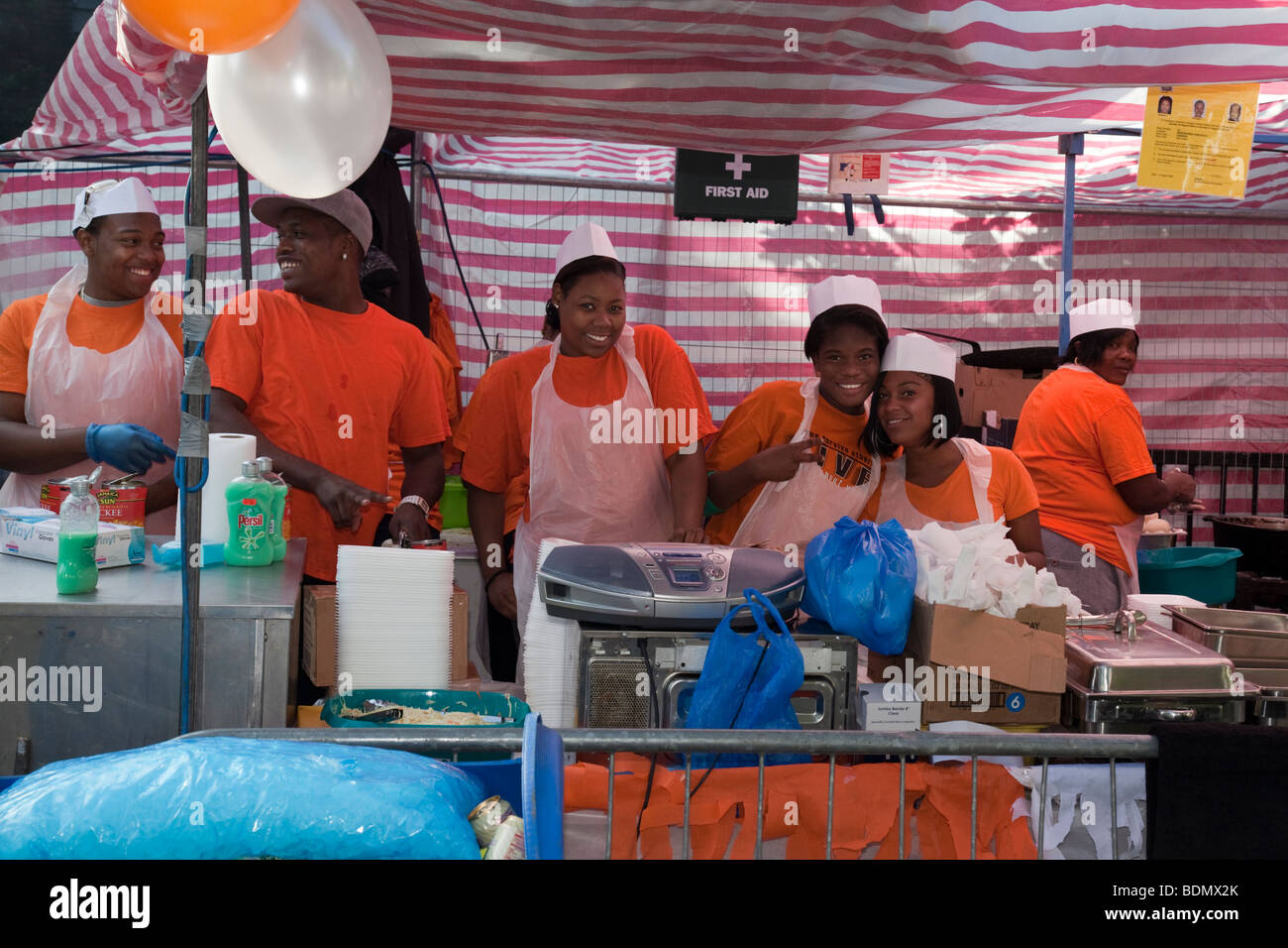 Notting Hill Carnival - Food Stall Stock Photo - Alamy