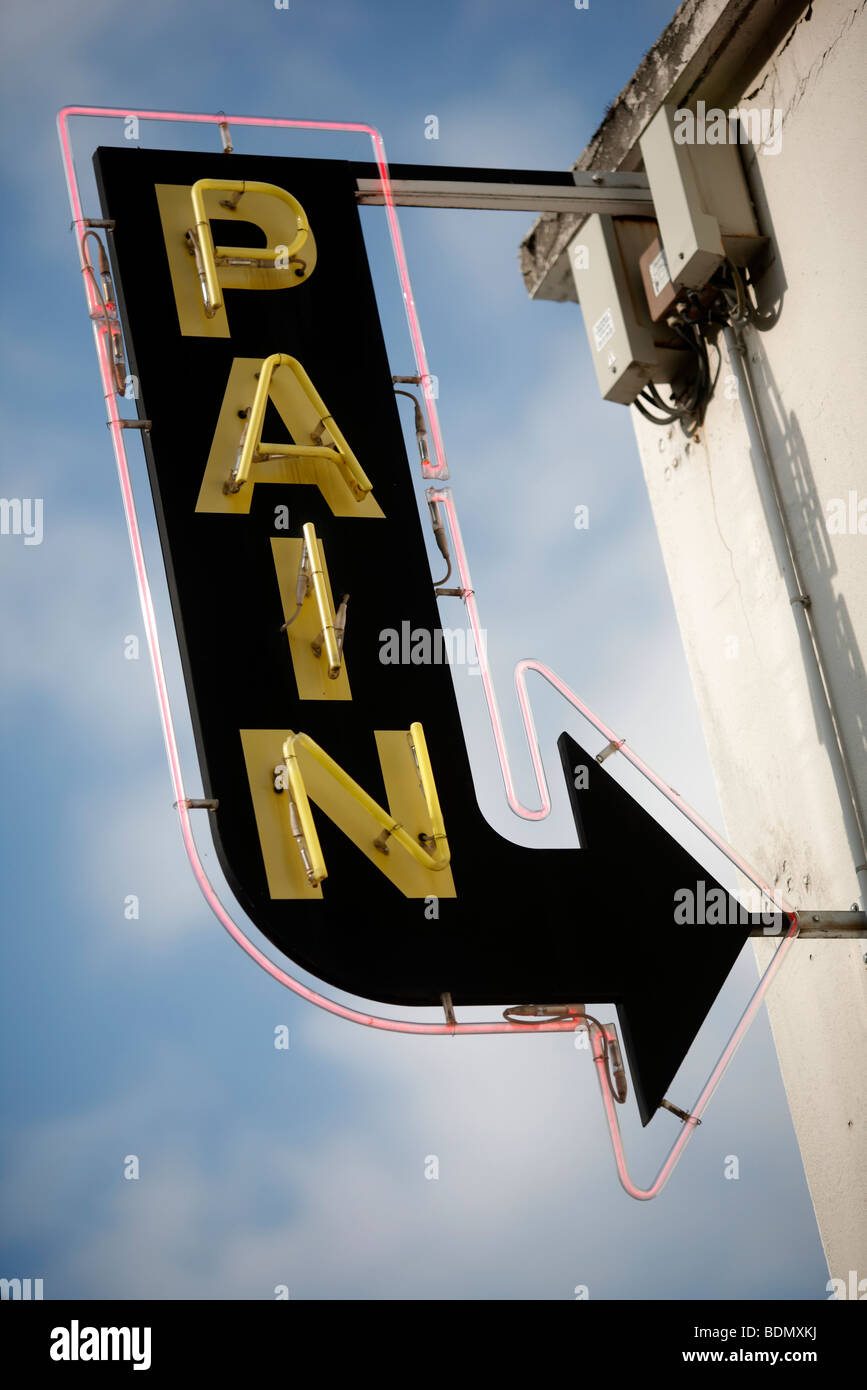 Sign for a boulangerie or bakery in France selling pain or bread Stock ...