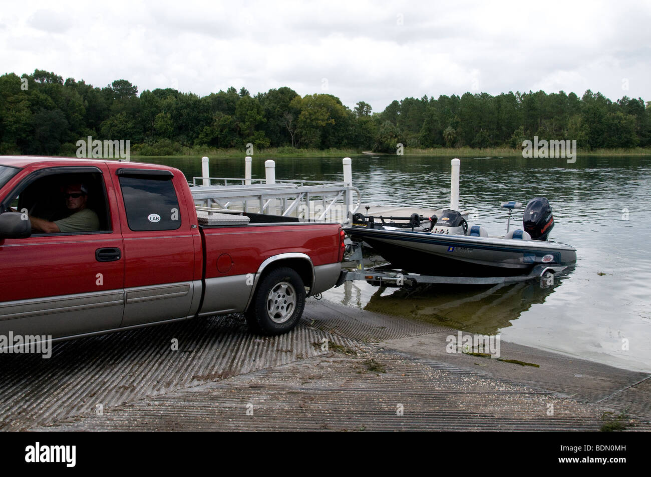 A bass boater launches his rig at the Salt Springs ramp in Central ...
