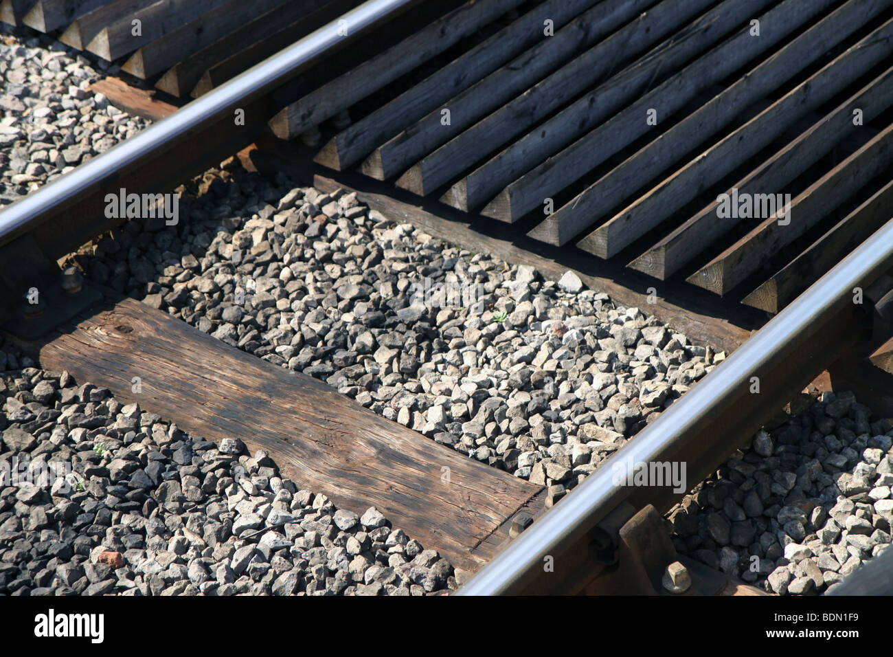 Rails train tracks Swanage Steam Railway Corfe Castle Stock Photo - Alamy