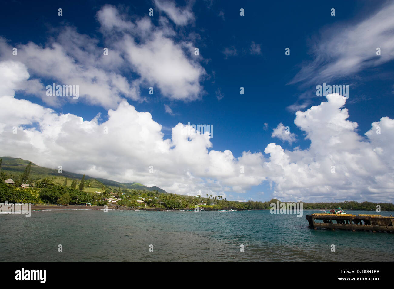 Hana Bay and Hana Town on Maui, Hawaii Stock Photo - Alamy