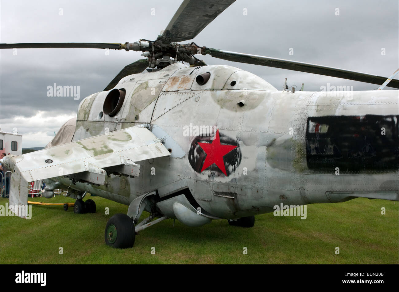 Soviet era Hind MIL-24 military helicopter Stock Photo - Alamy