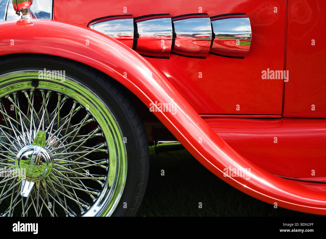Customized red Ford Pop car details Stock Photo - Alamy