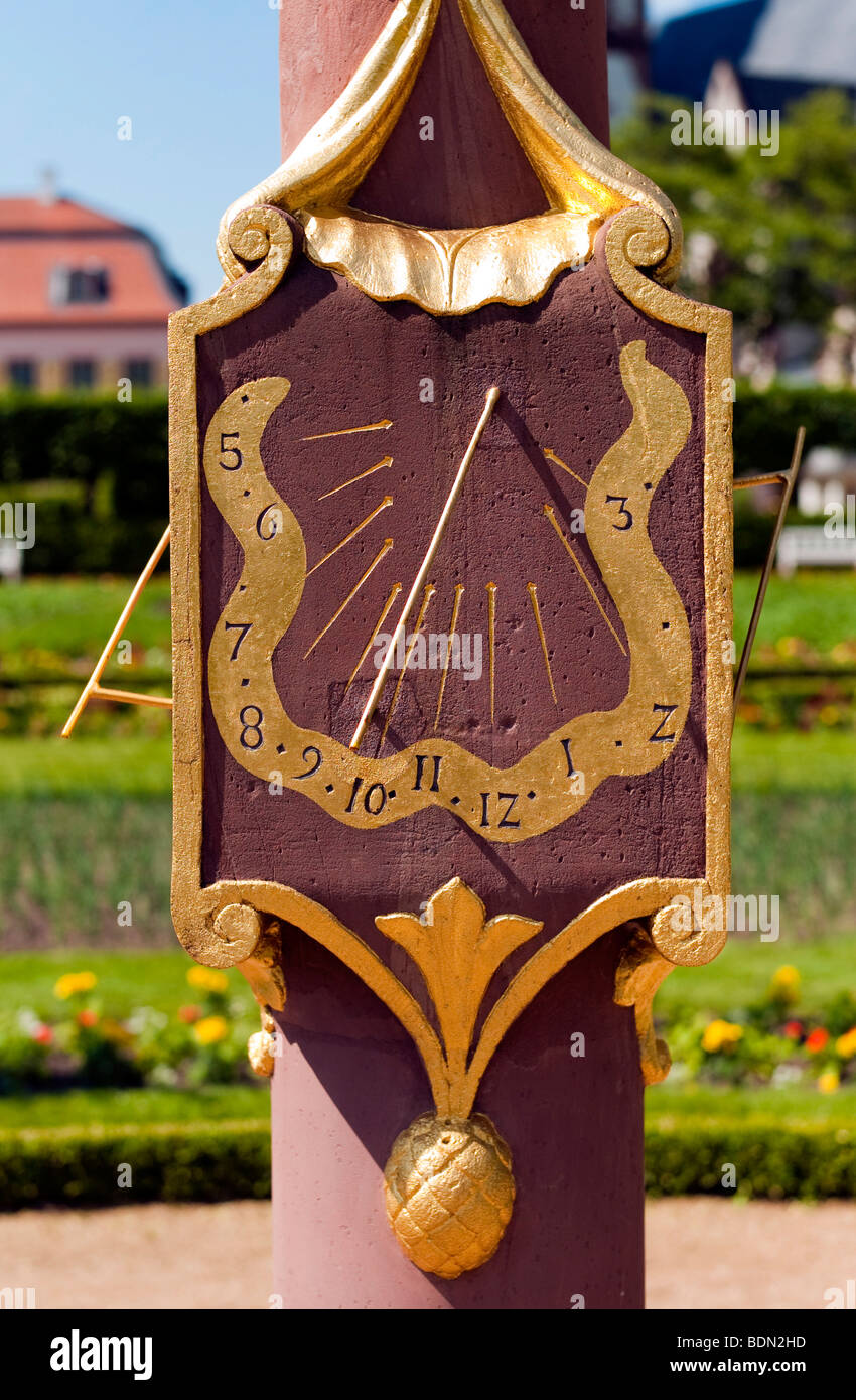 Sundial, Prinz-Georg-Garten garden, Darmstadt, Hesse, Germany, Europe ...